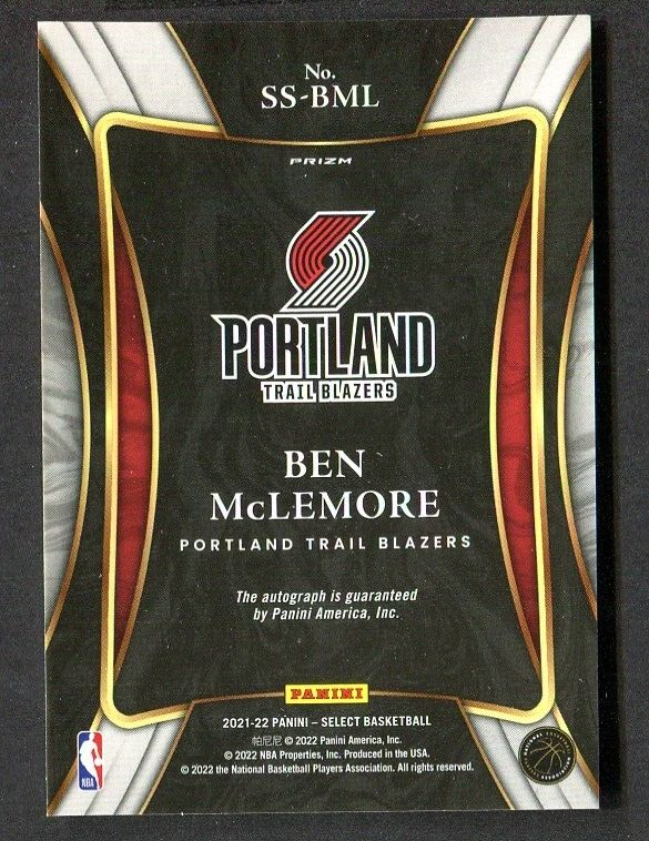2021-22 Panini Select Ben McLemore #SS-BML Silver Auto | eBay