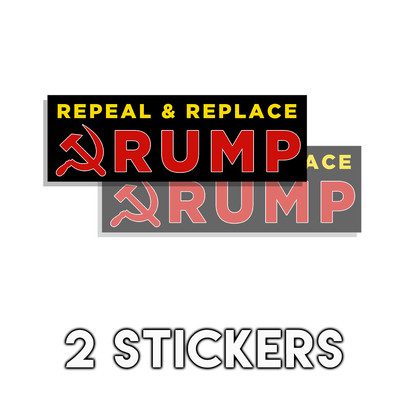 ANTI TRUMP Repeal & Replace Trump Sticker Black Decal Democrat 2 Pack D ...