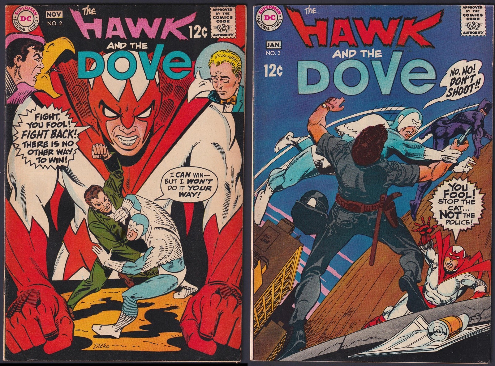Hawk and the Dove 2 and 3 (1968) DC Comics lot of 2 Gil Kane FN | eBay
