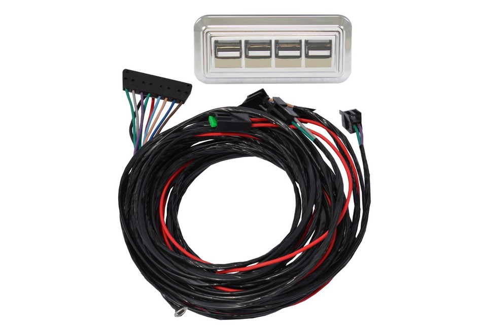 1955-57 Chevy Power Window Kit, Front & Rear W/Nostalgic Console Switch ...