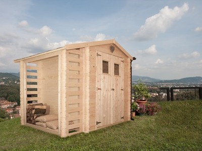 AVA wooden garden shed with fir woodshed, 200x200 cm, tool shed | eBay
