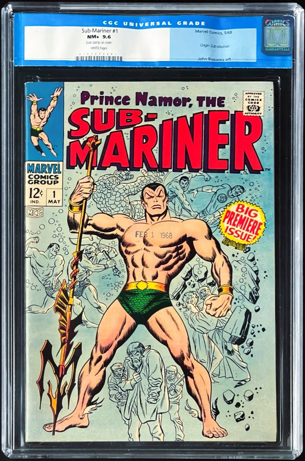 Sub-Mariner 1 CGC 9.6 White Pages 1968 Marvel Silver Age KEY First (9.8 ...