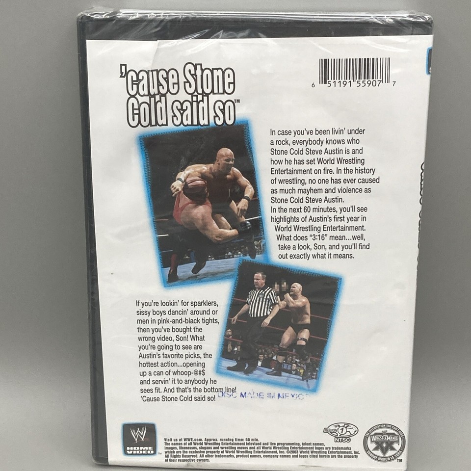 New WWE 'Cause Stone Cold Said So Stone Cold Steve Austin (DVD, 2003 ...