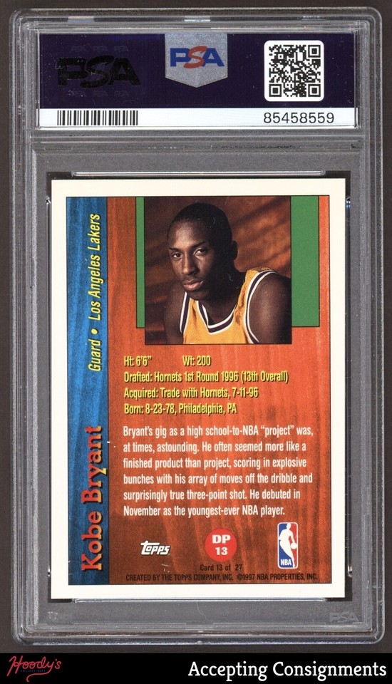 1996-97 Topps Draft Redemption #DP13 Kobe Bryant ROOKIE RC LAKERS PSA 8 ...