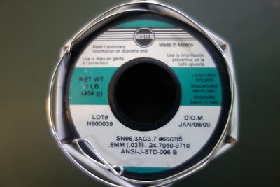 15.4 KESTER Flux-Cored Solder, Rosin Core, Lead-Free, SN96.3AG 3.7, #66 ...