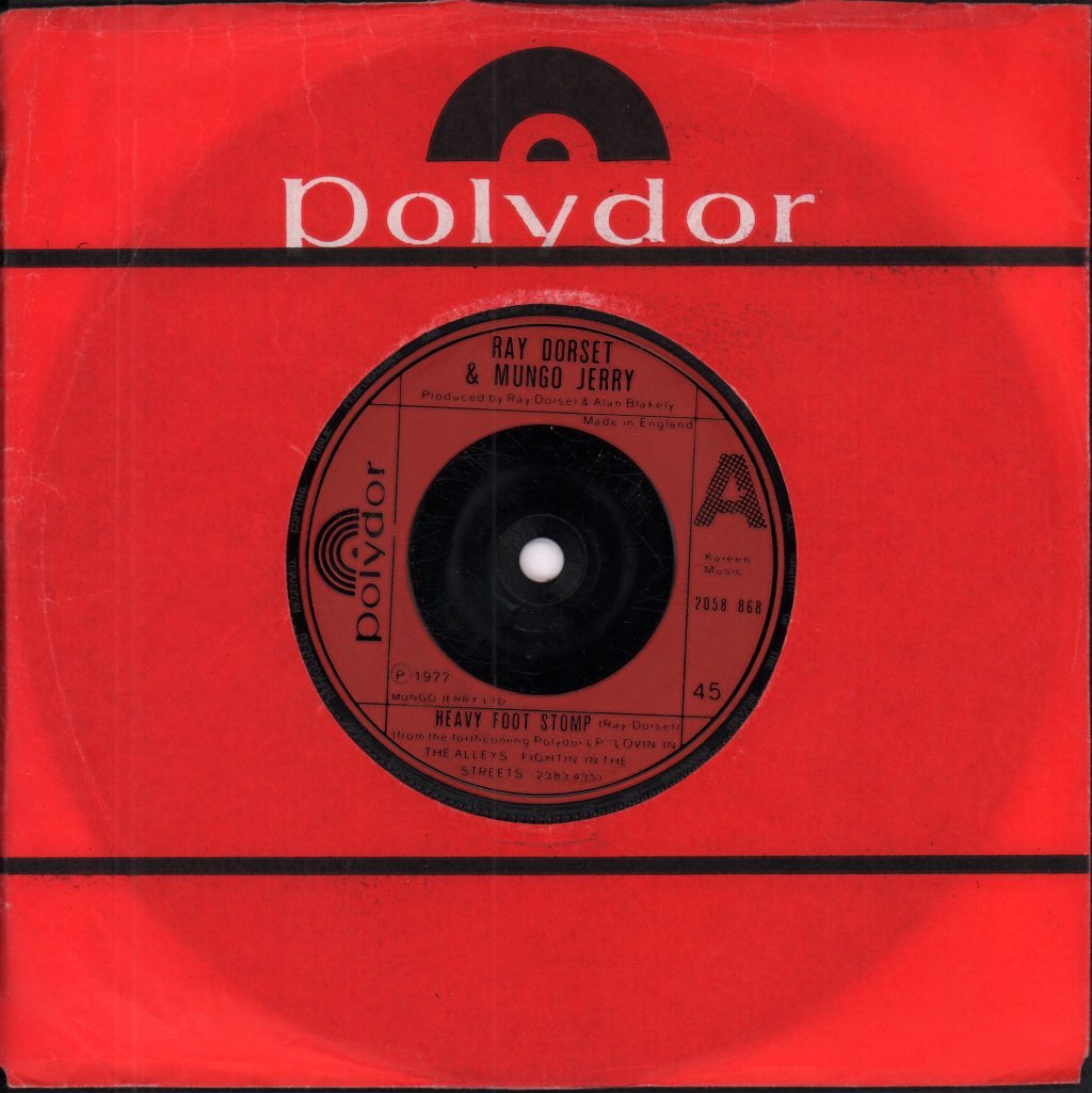 Ray Dorset and Mungo Jerry Heavy Foot Stomp 7" vinyl UK Polydor 1977 ...