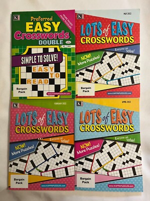 Lot (4) Preferred Lots Of Easy Crosswords Double Crossword Puzzle Books ...