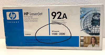 HP 92A LaserJet Toner Cartridge- Black (C4092A) -GENUINE NEW ...