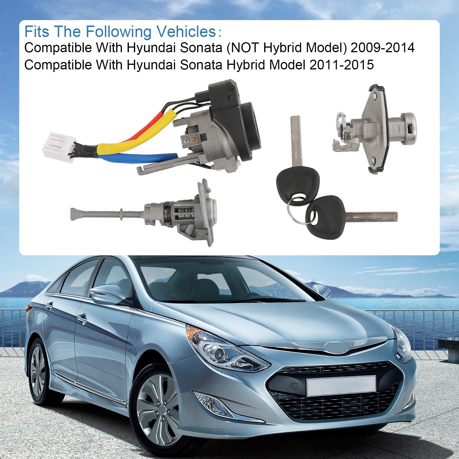 For 09-14 Hyundai Sonata 81970-3SA00 Ignition Switch Front Left Door ...