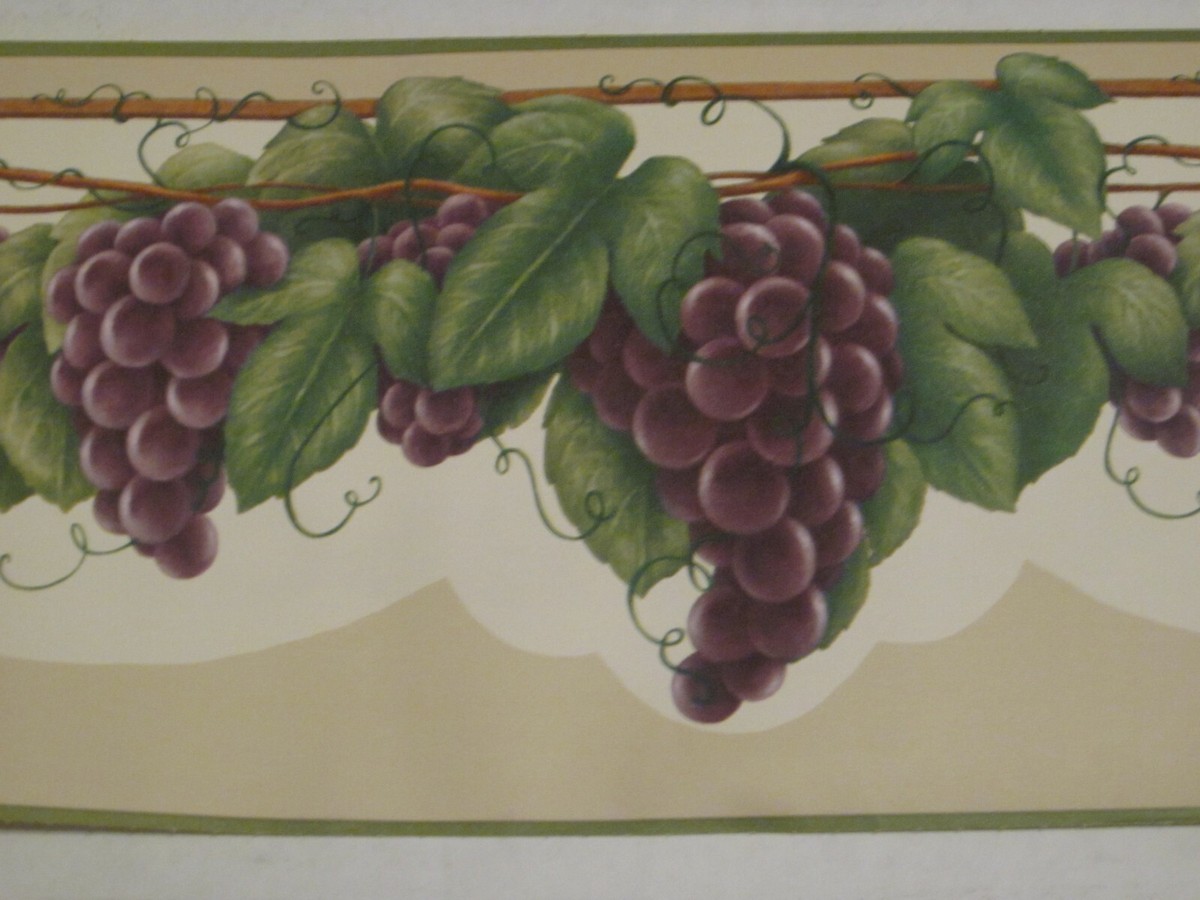 Grapes Wallpaper Border Peel And Stick Wallpaper Border Fruits Green