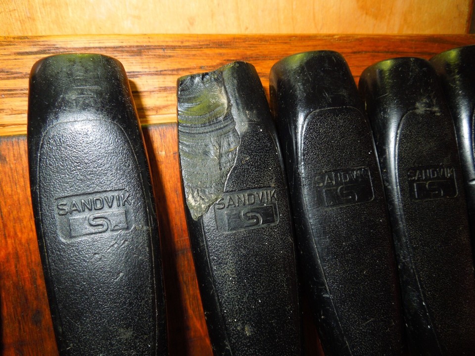 VINTAGE SANDVIK 6 PC CHISELS MADE IN HOLLAND SWEEDISH STEEL MAGNETIC ...