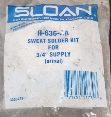 NEW SLOAN H-636-AA SWEAT SOLDER KIT FOR 3/4'' SUPPLY (URINAL) | eBay