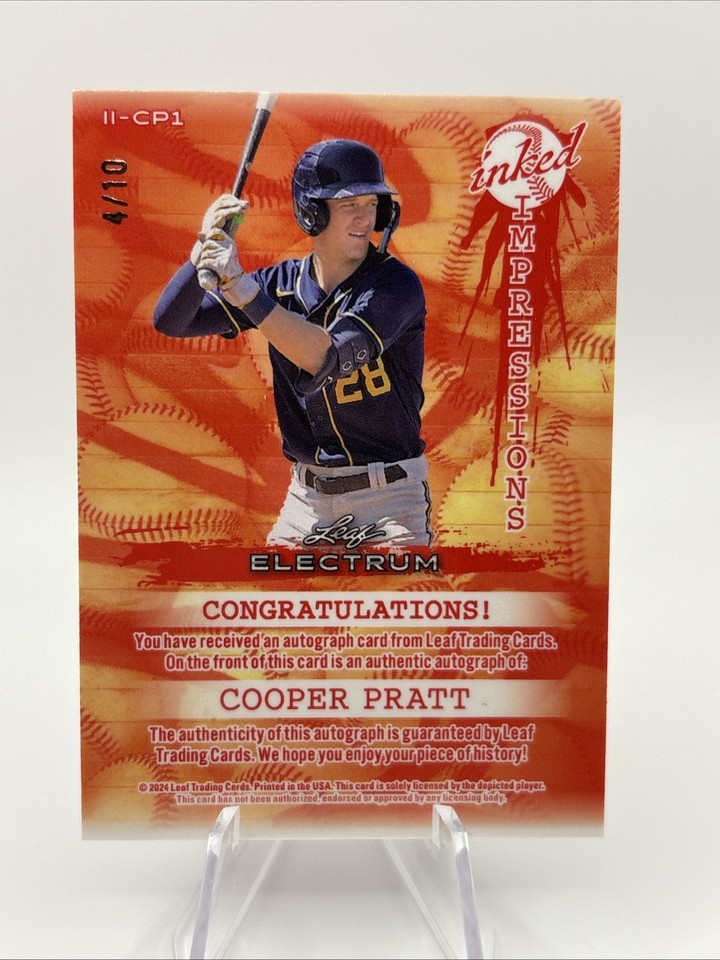 2024 Leaf Electrum Inked Impressions Cooper Pratt Auto Pink /10 | eBay