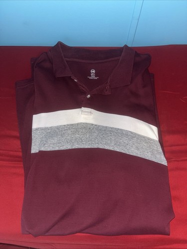 Harbor Bay Men’s Polo Maroon, White, Gray Size 6XLT lightly worn RN ...