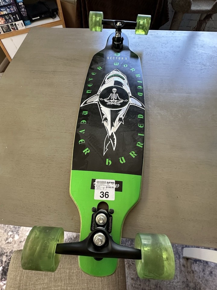 Sector 9 Longboard 38" x 9 " Chomp x Shark Insignia | eBay
