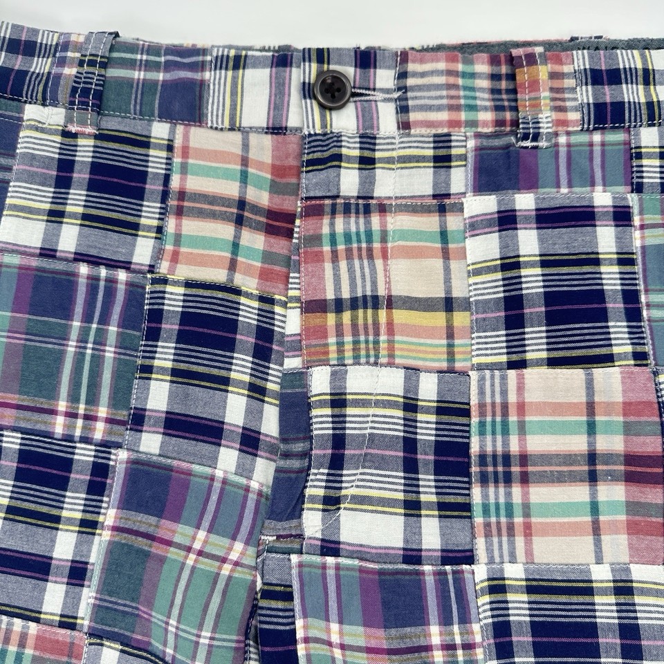 J. Crew Plaid Short Mens Sz 36 Multi Color Plaid patchwork Cotton ...