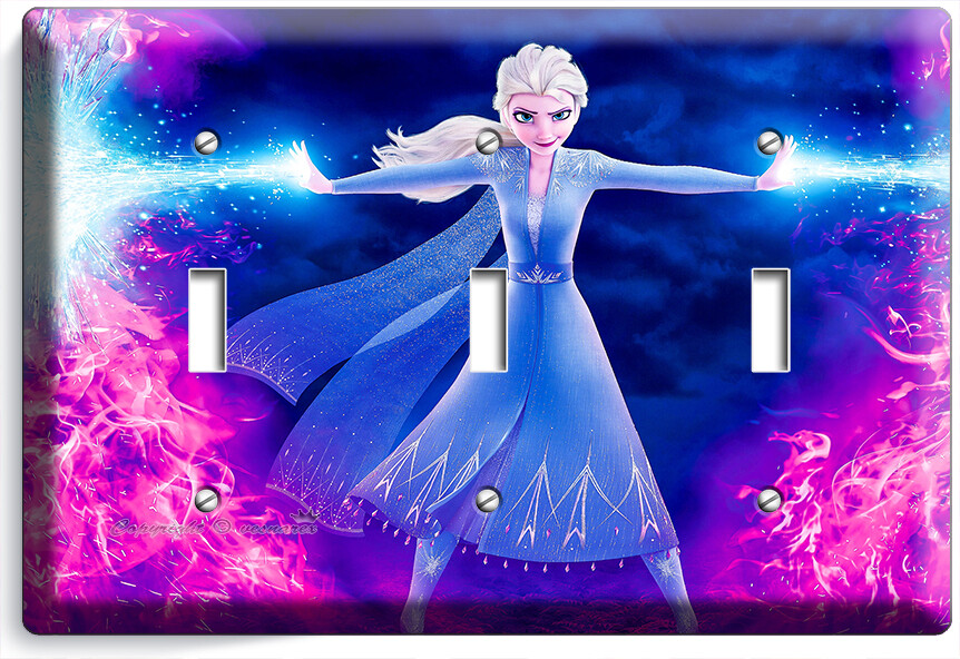 FROZEN 2 ELSA THROWING ICE FLAMES LIGHT SWITCH OUTLET WALL PLATES NEW ...