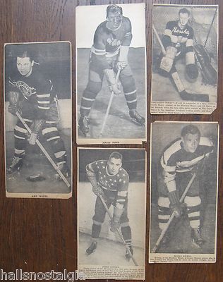 5 vintage Hockey Player Photos (from newspaper) Art Wiebe,John Polich,G ...
