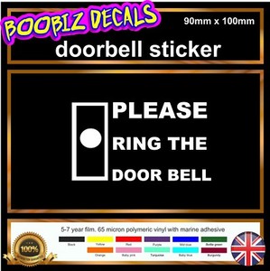 1 x please ring the door bell sticker 90mm x 100mm for door window | eBay