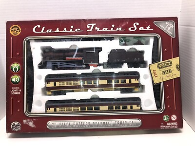 WOW TOYZ 20 Piece Battery Operated Classic Train Set w/ Lights + Sounds ...