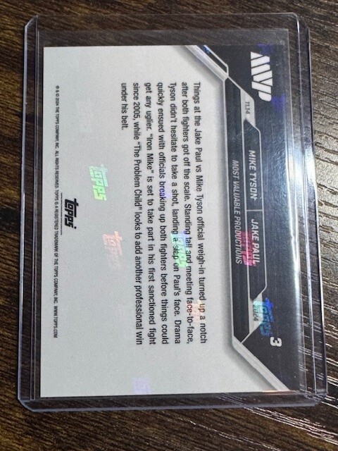 2024 Boxing Topps NOW #3 ~ Mike Tyson / Jake Paul Weigh In Slap | eBay