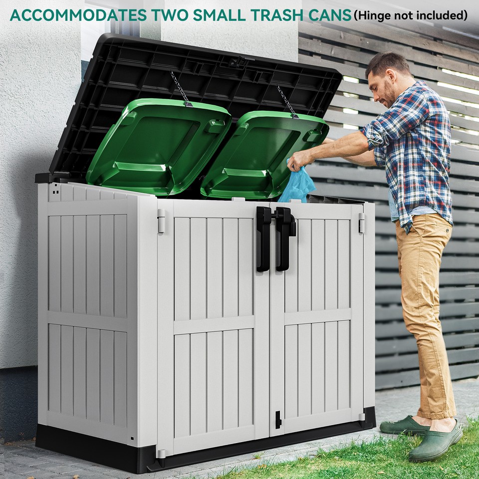 36 cu ft Resin Outdoor Storage Shed, Weather-Resistant Horizontal Tool ...