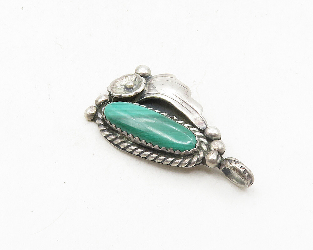 CALVIN DESSON NAVAJO 925 Silver - Vintage Malachite F… - Gem