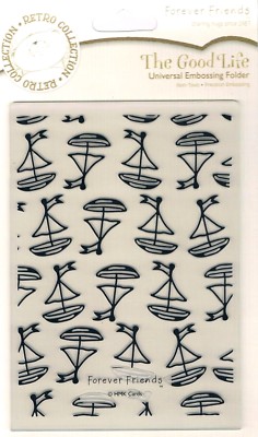 Embossing folder 15x11cm Forever friends retro collection sail on boat ...