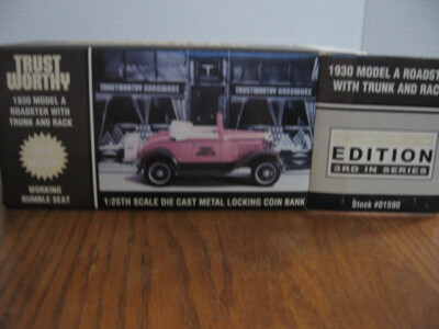 TrustWorthy 1930 Model A Roadster W/Rumble Seat Diecast 1:25 Scale Coin ...