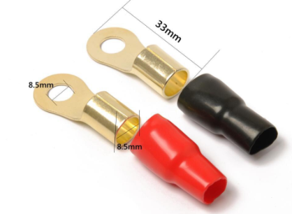 4 GAUGE RING TERMINALS RED BLACK 4 AWG terminals 4 pack 2 pairs | eBay UK