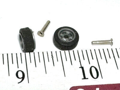 6pc GREY Aurora G+Plus HO Slot Car LOWER PROFILE Front Wheel+Tire Hop ...