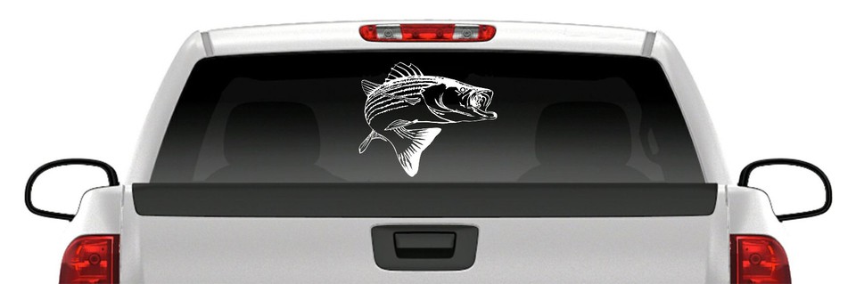 STRIPER Fishing Sticker Striped BASS Boat Rockfish Jumping Vinyl Decal ...