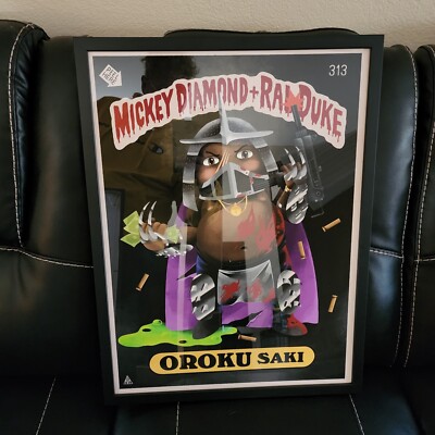 IN HAND Mickey Diamond & Ral Duke "Oroku Saki" Framed 18x24 poster SOLD ...