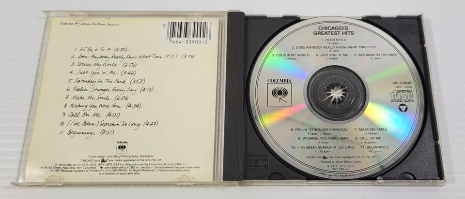O) Chicago's Greatest Hits by Chicago (CD, 1975 CBS Columbia) | eBay