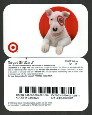 TARGET Bullseye ( 2007 ) Gift Card ( $0 ) V3 - VERY RARE | eBay