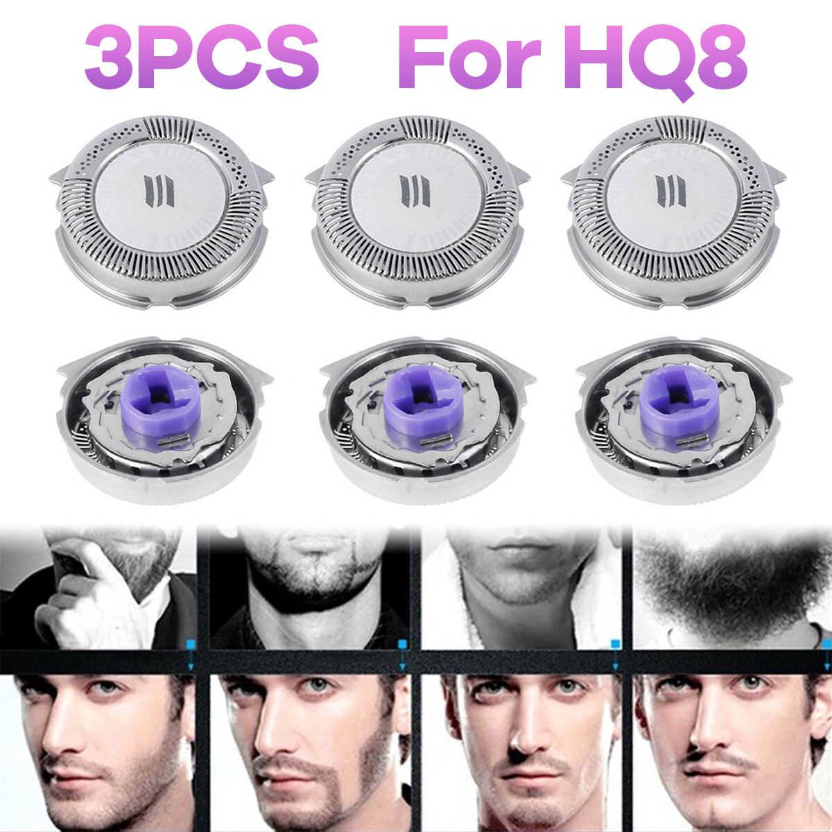 HQ8 Replacement Heads for Philips Norelco Aquatec Shavers HQ8 Heads ...