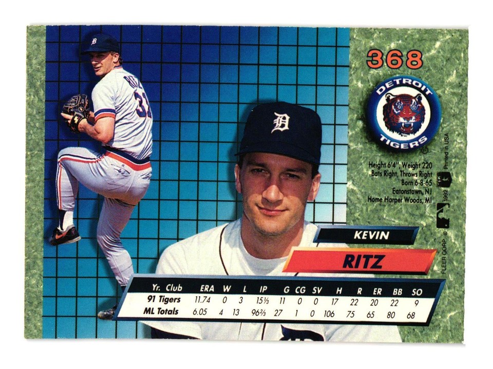1992 Ultra #368 Kevin Ritz Detroit Tigers | eBay