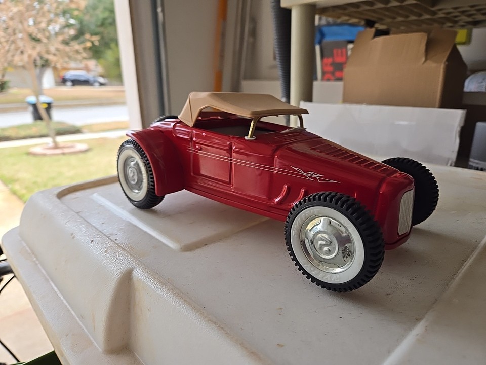 VINTAGE 1960s NYLINT FORD RED HOT ROD JALOPY ROADSTER COUPE CAR PRESSED ...