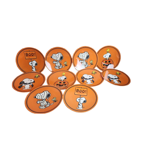 Snoopy Pottery Barn Plates Peanuts Halloween Holiday Kids Party SET of ...