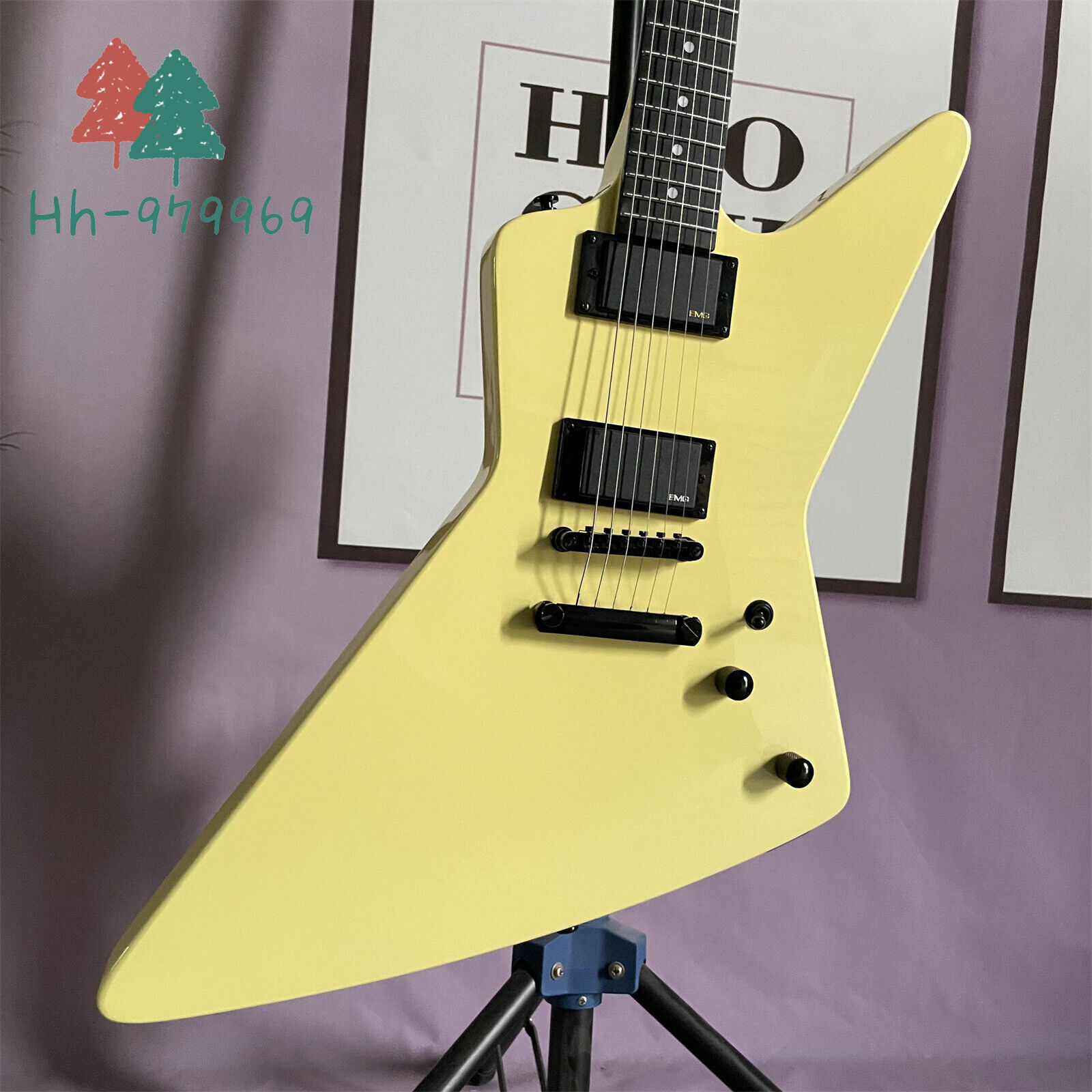 6 Strings MX-220 Explorer Electric Guitar HH Pickups Mahogany Body ...