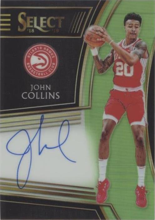 2018-19 Panini Select - Signatures John Collins #SG-JCL Neon Green ...