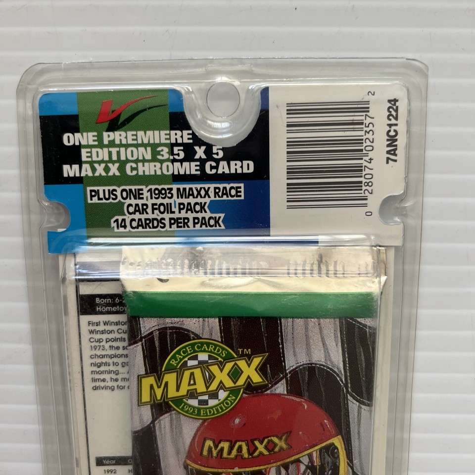 Maxx Race Cards 1993 Promo Pack Chrome Card Parsons & One Unopened Foil ...