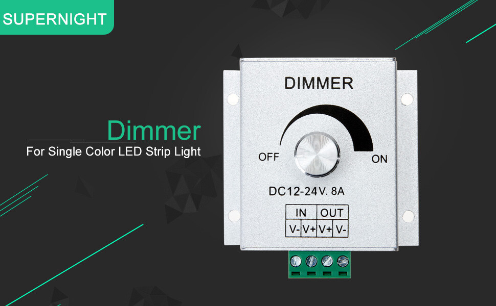 Brightness Switch Controller Dimmer 12-24V DC 8A for Single Color LED ...