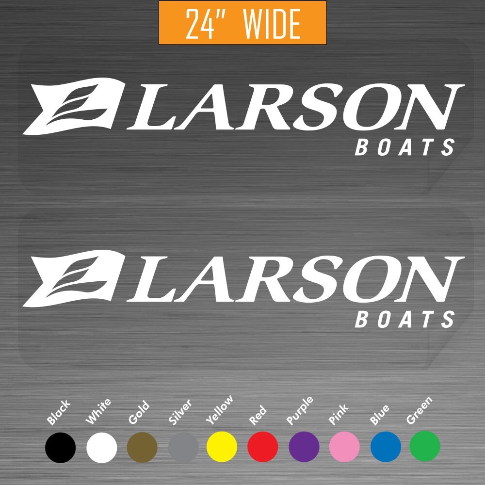 24" Larson Boat Outboard Motor Marine Decals Vinyl Stickers Pair Set of ...