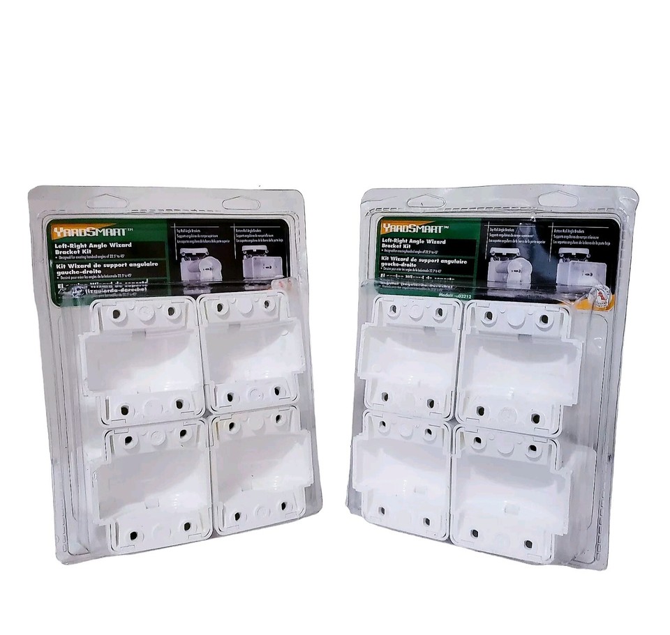 YardSmart Traditional White Vinyl Railing Left-Right Angle Bracket Kit ...