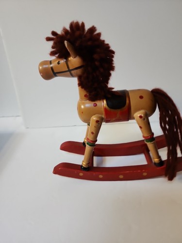 Vintage Wooden Christmas Holiday Rocking Horse | eBay