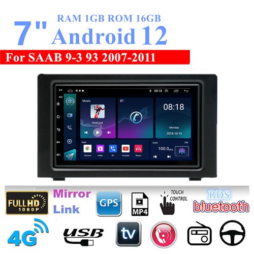 7'' Android 12 Car Stereo Radio GPS Player Head Unit For SAAB 9-3 93 ...
