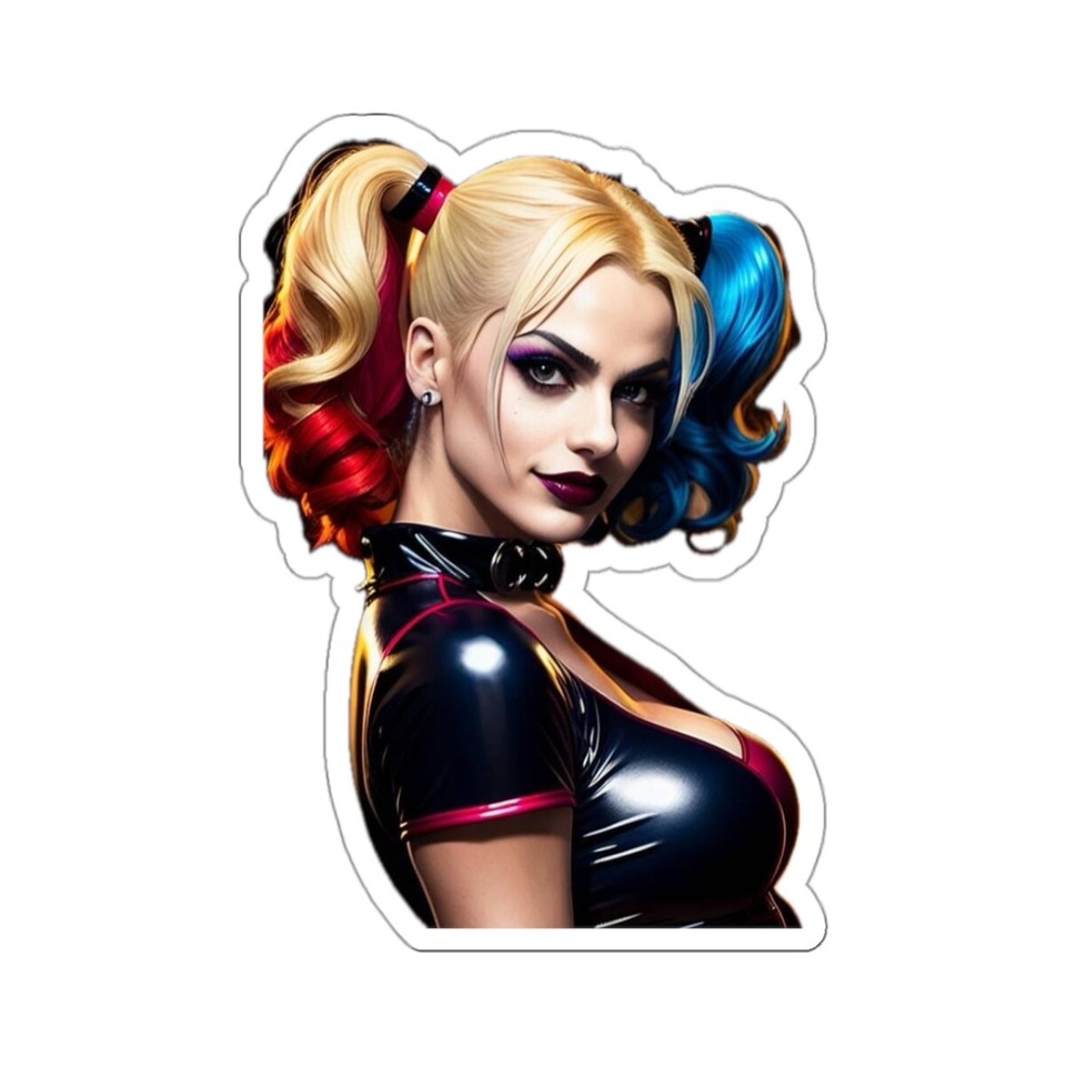 Harley Quinn Illustration AI Art Artistic Drawing Kiss-Cut Vinyl ...