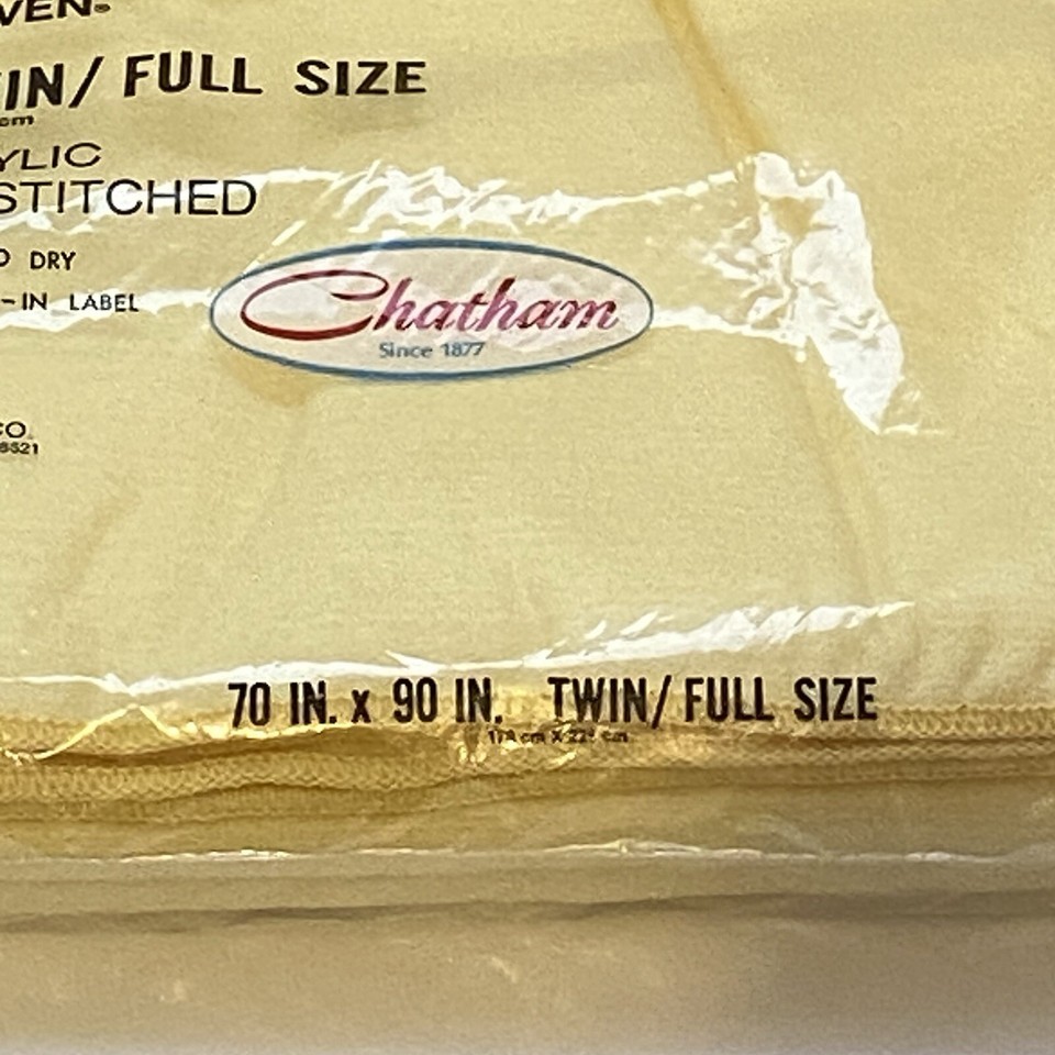 Vtg Esmond Chatham Whisperlight Sheet Blanket 70 x 90" Yellow Twin ...
