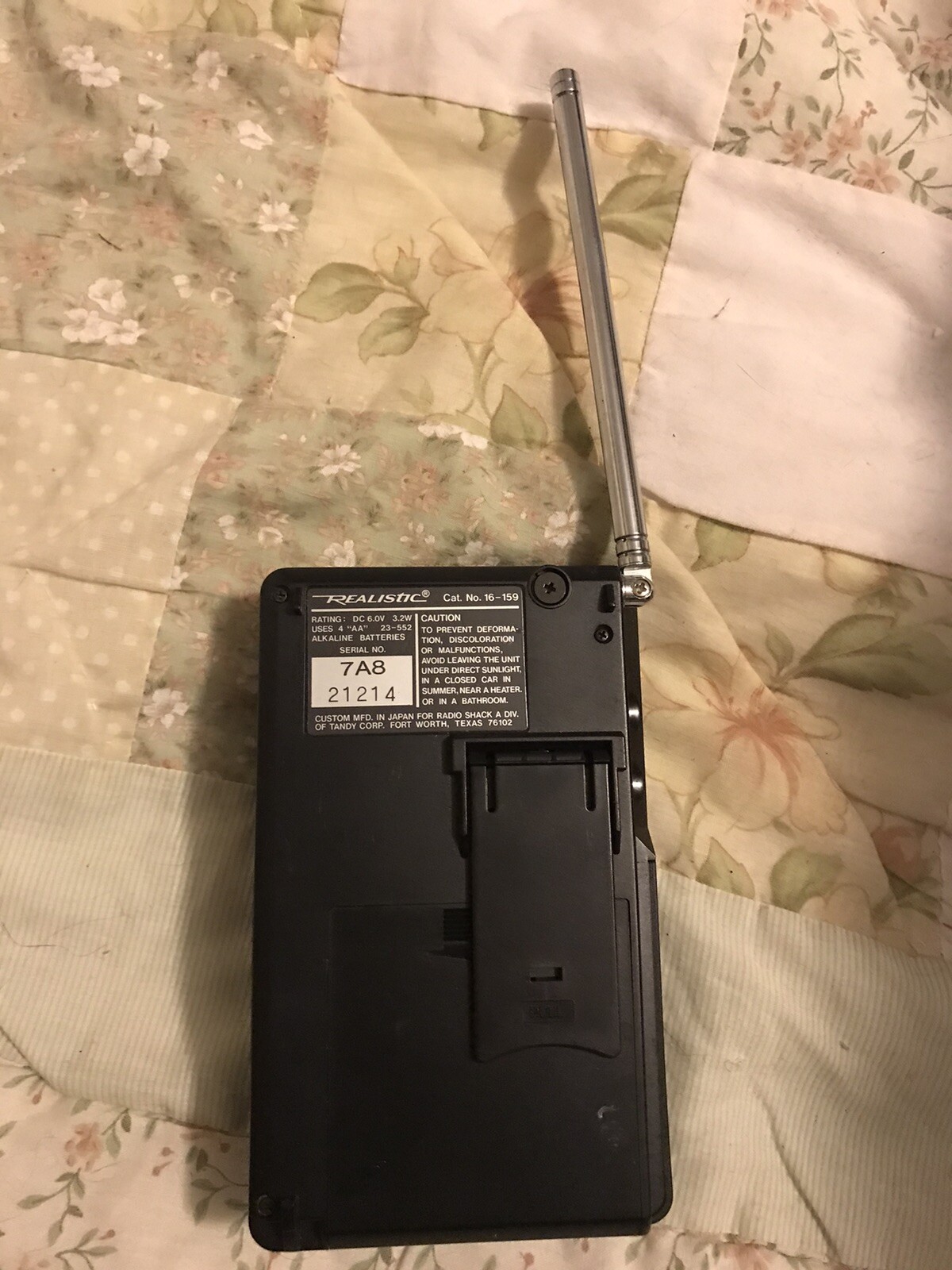 Vintage REALISTIC Pocketvision 22 Pocket Vision Hand-Held TV Model 16 ...